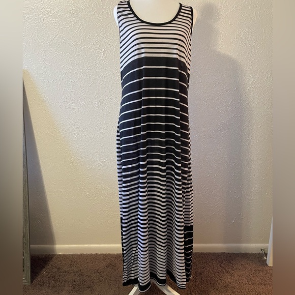 Faded Glory | Dresses | Faded Glory Black And White Striped Maxi Dress ...